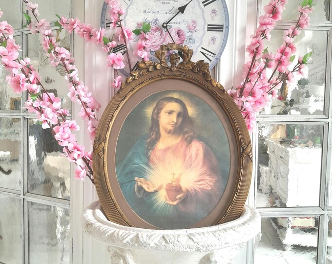 Love Ribbon Frame Gold Laurel Wreath Antique Frame,glazed Print,jesus ...