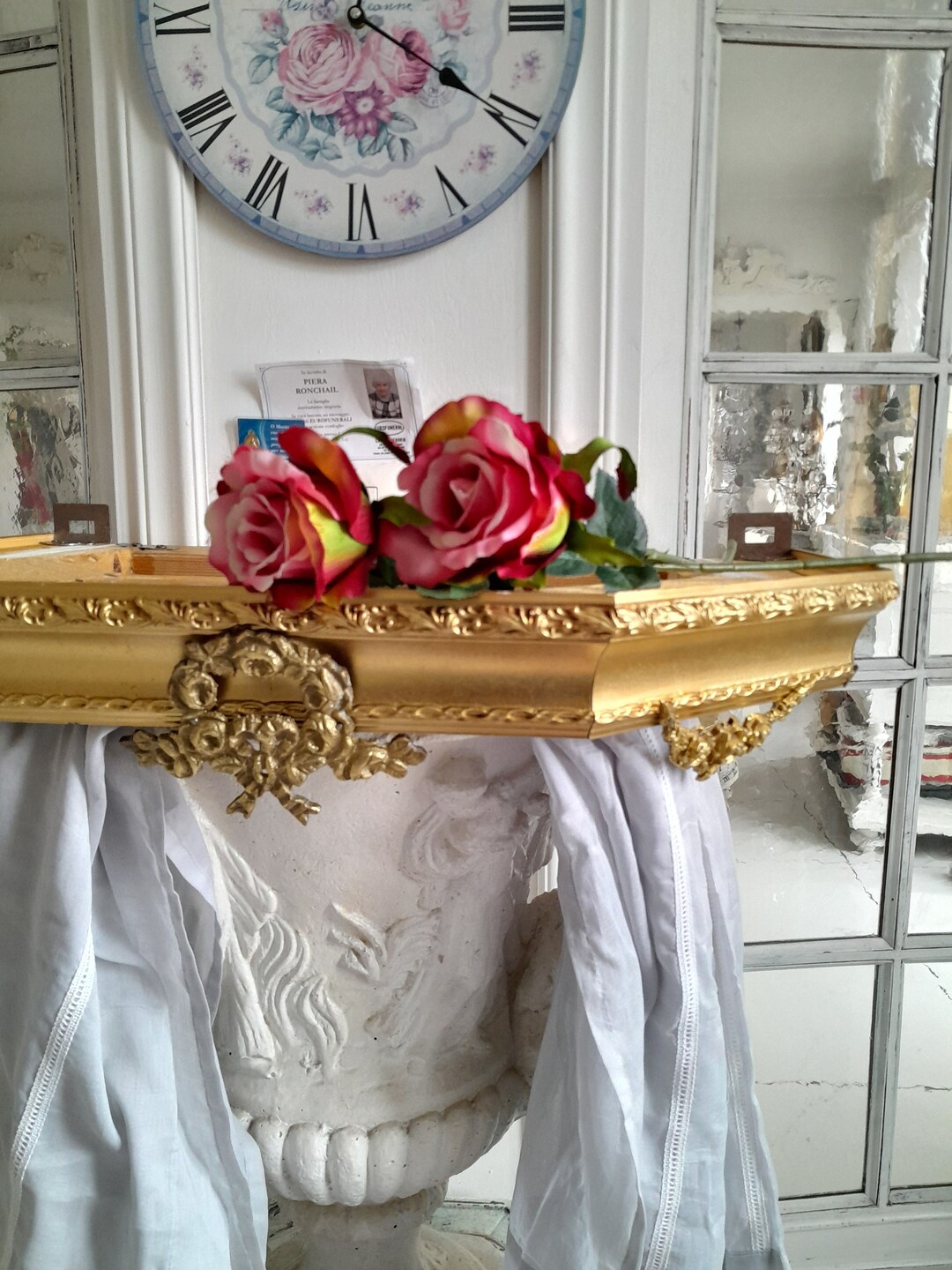 Ciel De Lit,1950 Bed Crown,wooden Gold Empire Style,queen Size,princess ...