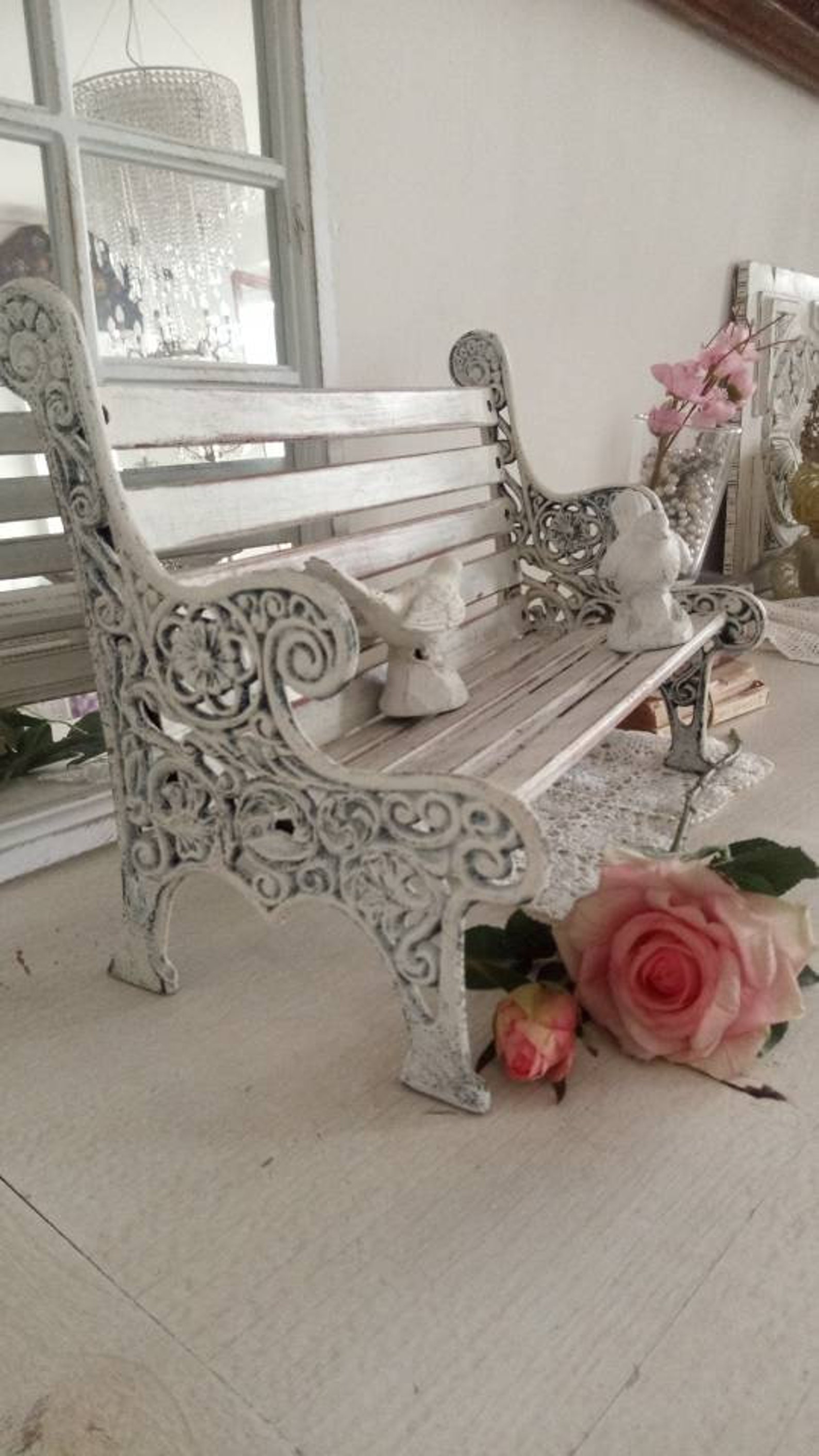 Italian Antique Dolls Bench or Deco Bench Shabby Chic White - Etsy