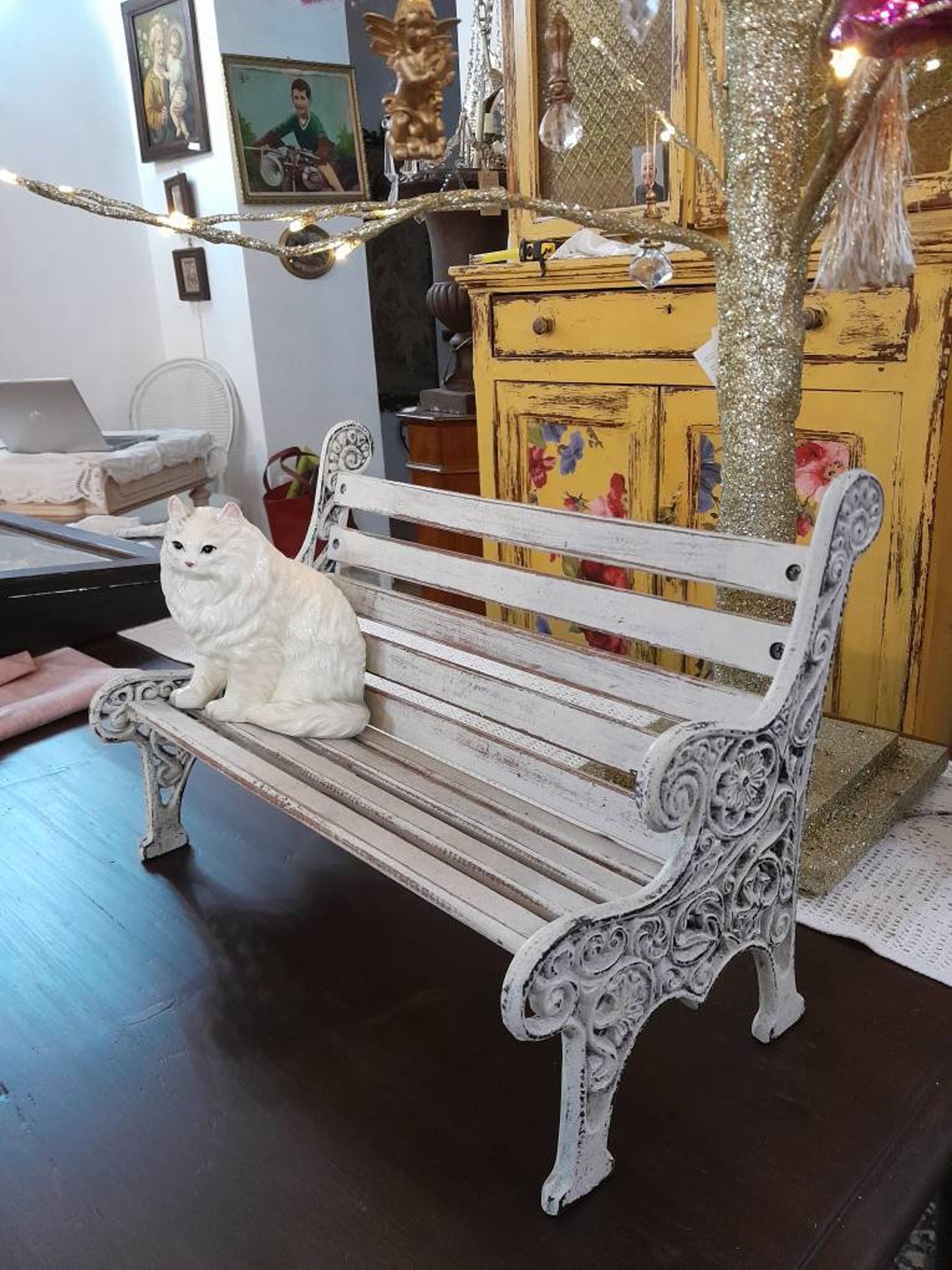 Italian Antique Dolls Bench or Deco Bench Shabby Chic White - Etsy