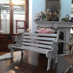 Italian Antique Dolls Bench or Deco Bench Shabby Chic White Chipped ...