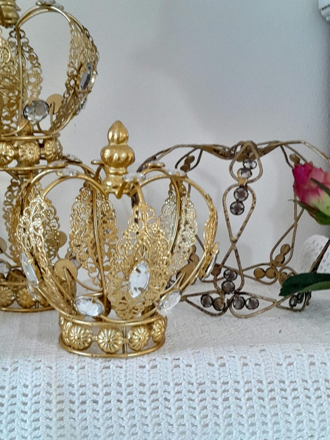 XMAS Saleset 5 Metal Crowns,vintage Decor Style Santos,cage Dolls ...