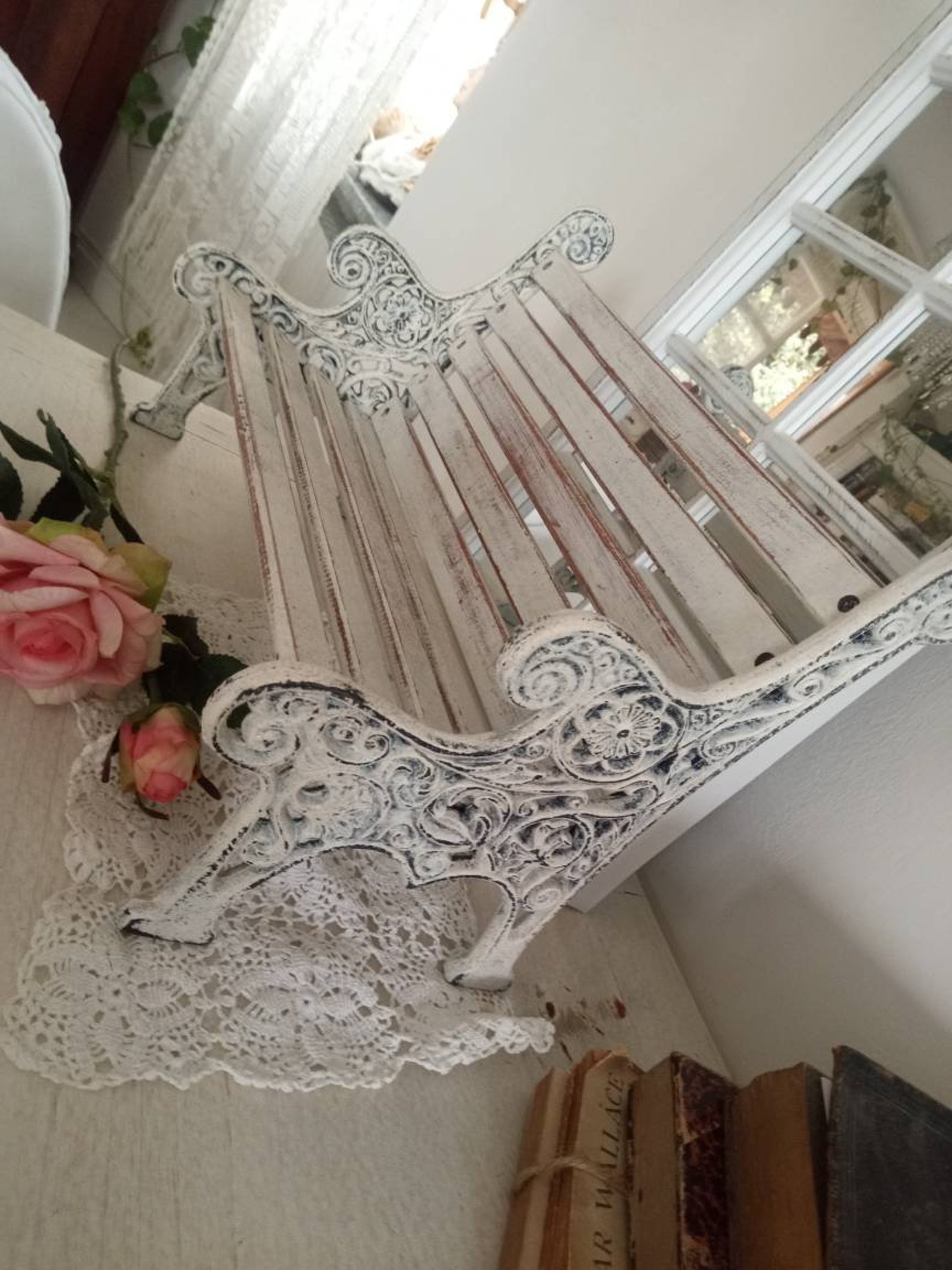 Italian Antique Dolls Bench or Deco Bench Shabby Chic White - Etsy