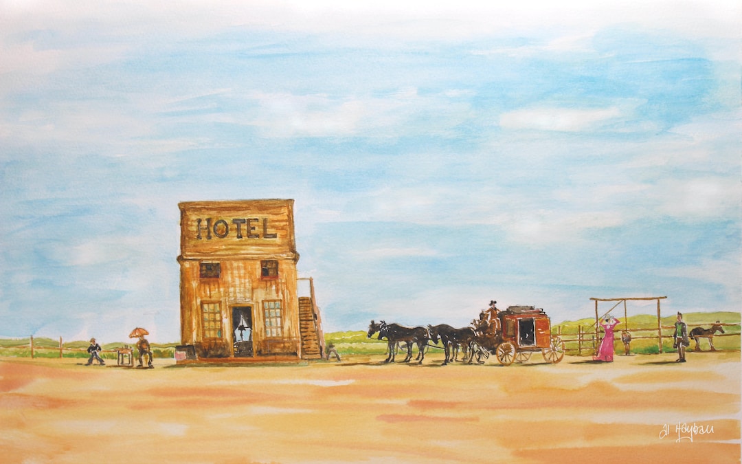 The English Art, ORIGINAL, Watercolour Painting, Wild West Art, Cowboy ...