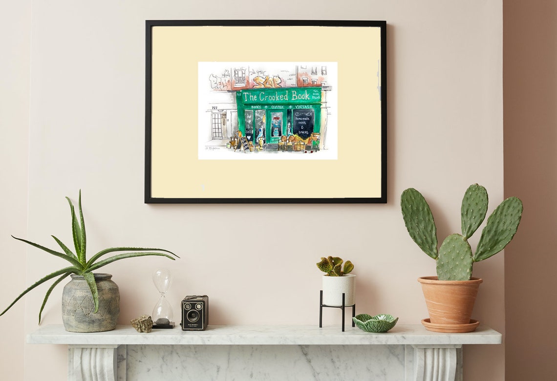 The Crooked Book, Print, From an Urban Sketch, Book Shop, Boscombe ...