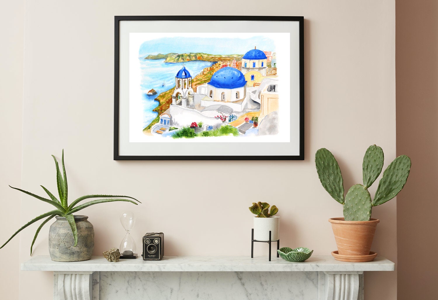 SANTORINI, ORIGINAL, Watercolour Painting, Greece Seascape, Greek ...