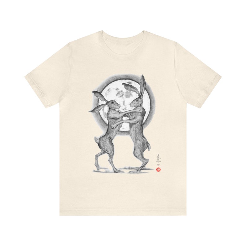 Dancing Hares Unisex Jersey Short Sleeve Tee, Boxing Hares Art, Hare T ... Dancing Hares Unisex Jersey Short Sleeve Tee, Boxing Hares Art, Hare T ...