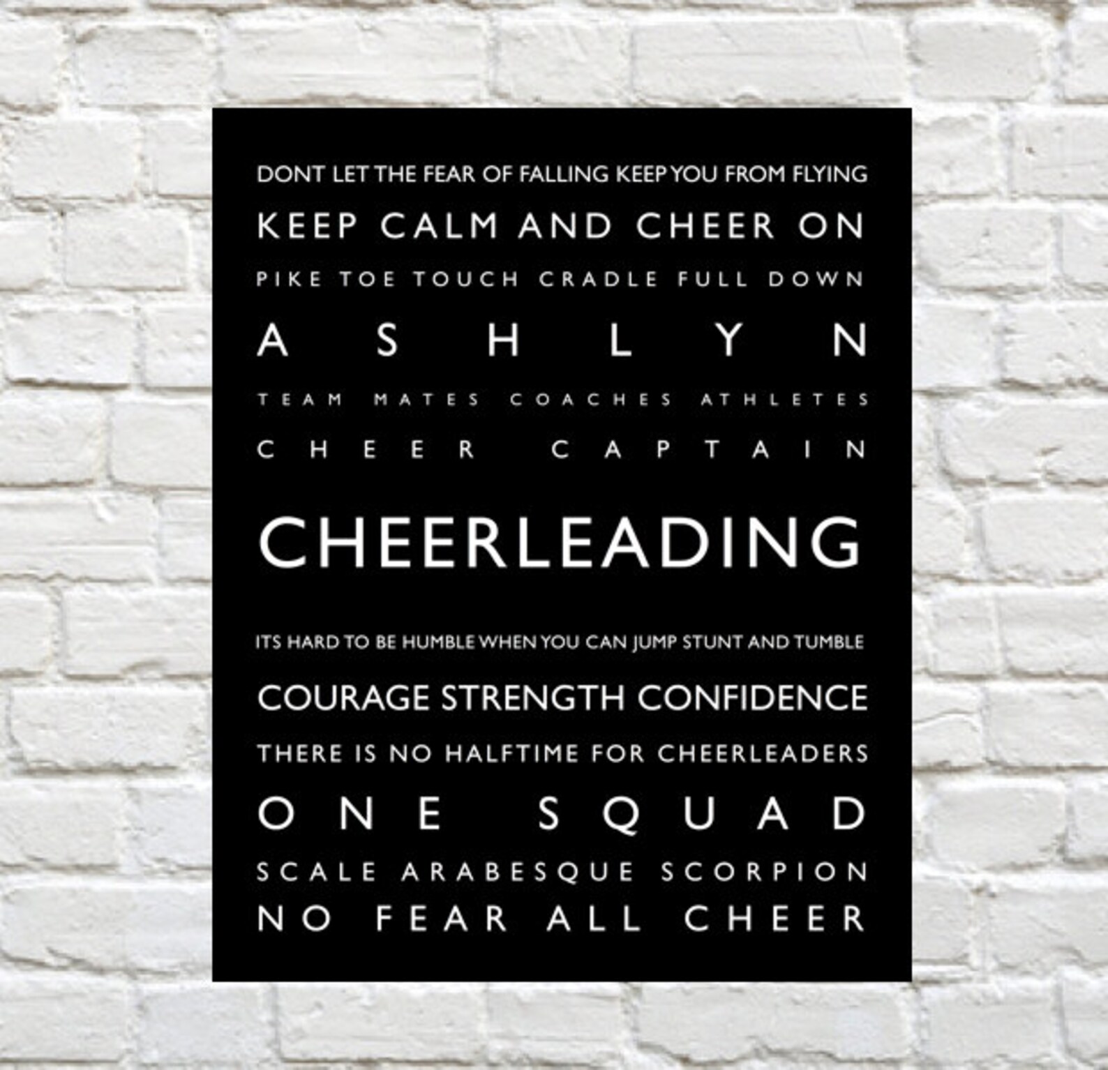Cheerleading Personalized, Cheerleader, Sports Decor, Cheerleading Wall ...