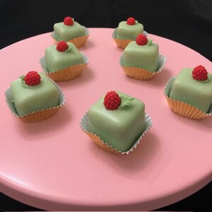 Pistachio Raspberry Petit Fours Glace - Etsy