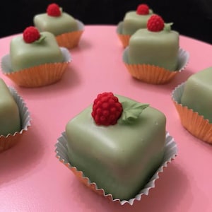 Pistachio Raspberry Petit Fours Glace - Etsy