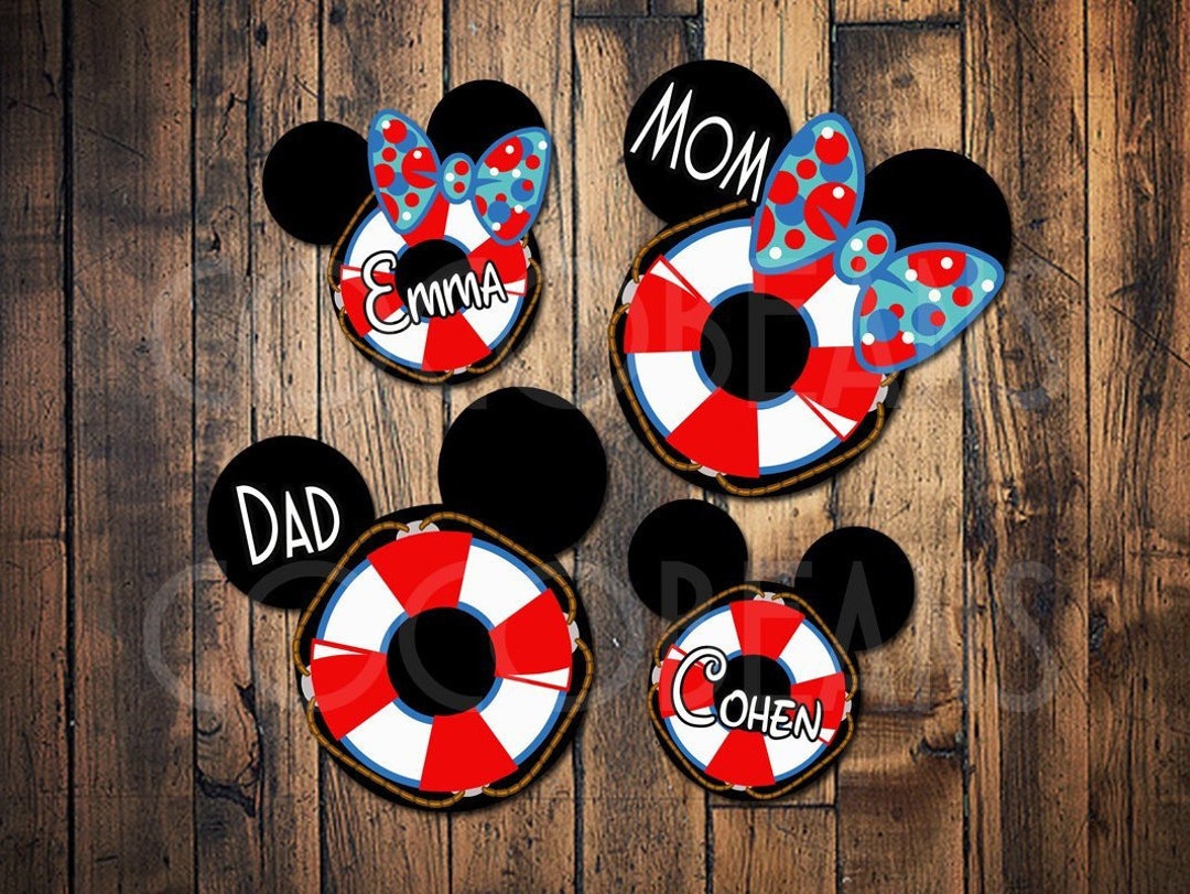 Life Preserver, Nautical Custom Cruise Mickey, Minnie Mouse Inspired ...