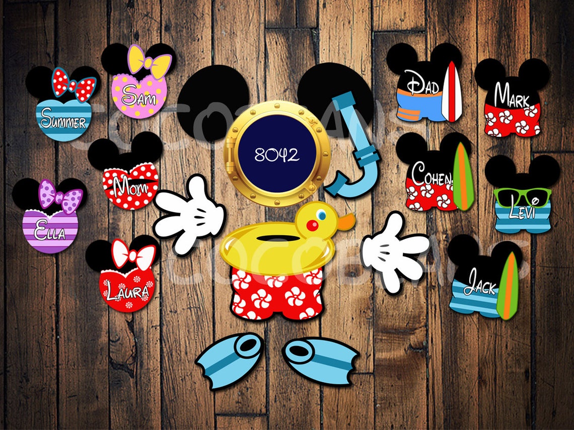 Custom Cruise Beach Snorkel Mickey Minnie Swimsuit Inspired Mickey ...