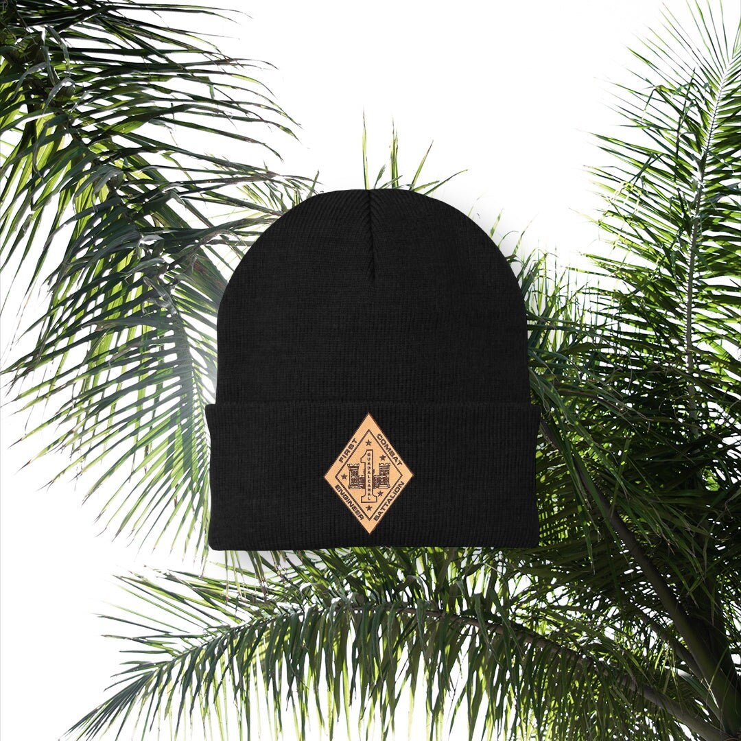 First Combat Engineer Battalion Leather Patch Beanie - Etsy