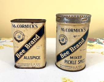 Mccormick Bee Brand Spice Tin Allspice Vintage Spice Tin - Etsy