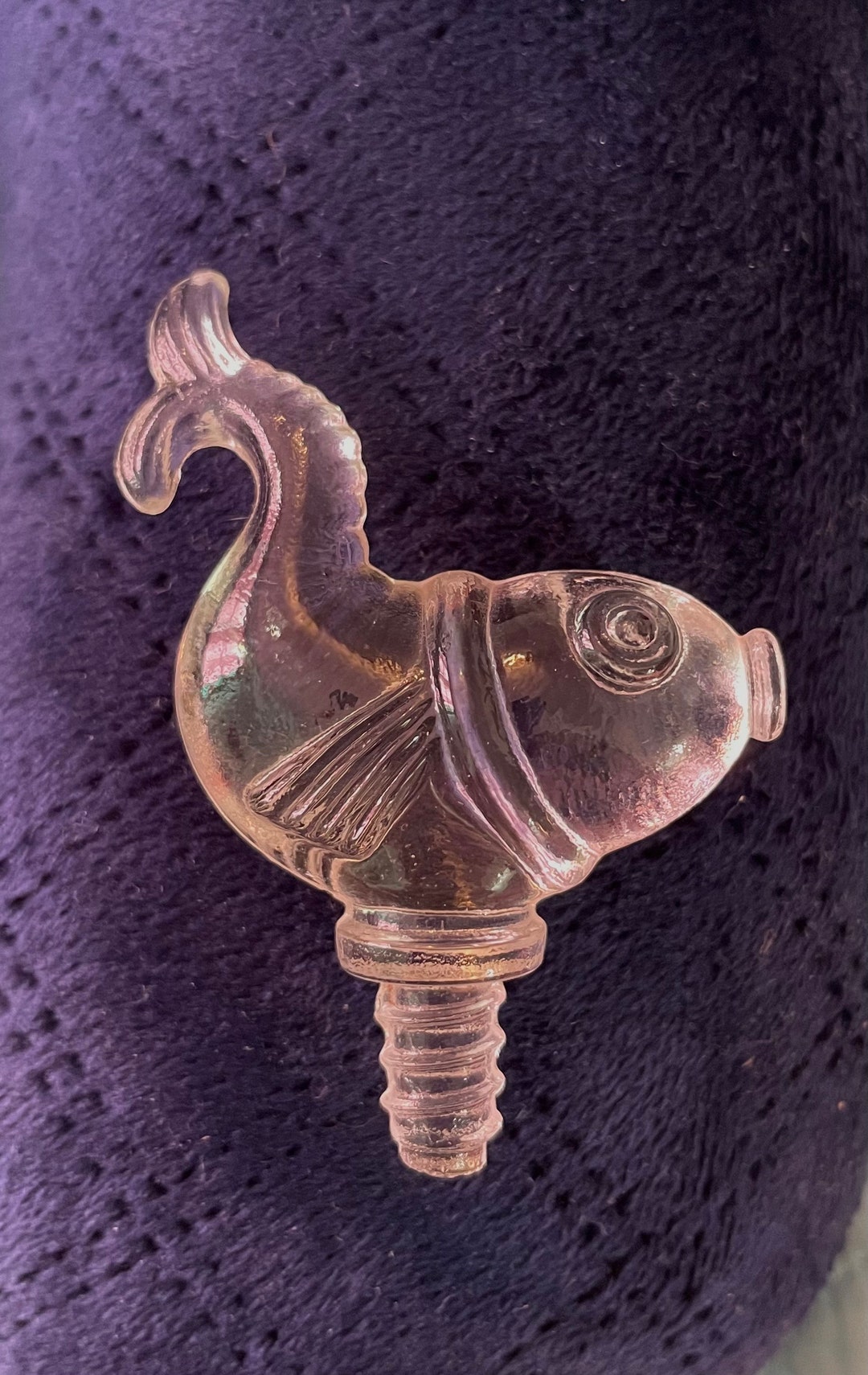 Vintage Alfred Flasker Glass Fish Perfume Bottle Topper Only 1940s Art ...