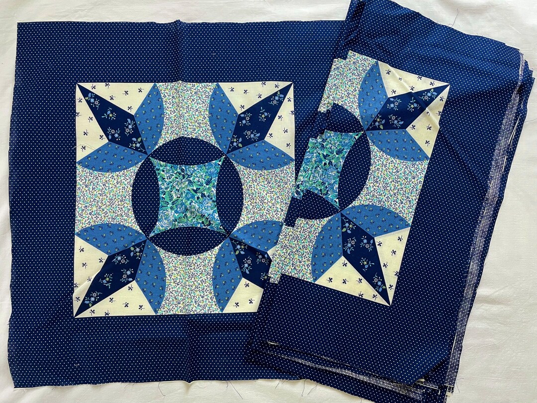 Vintage Cotton Cheater Cloth Squares Cotton Fabric Blue 16 Pieces - Etsy