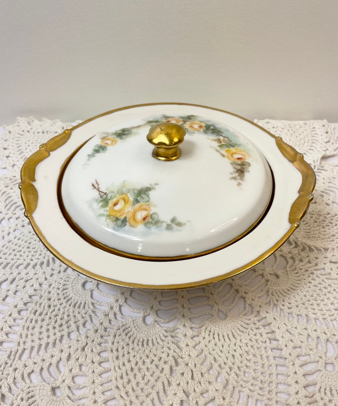 Vintage B & C Limoges France China Yellow Flowers Bernardaud Co ...