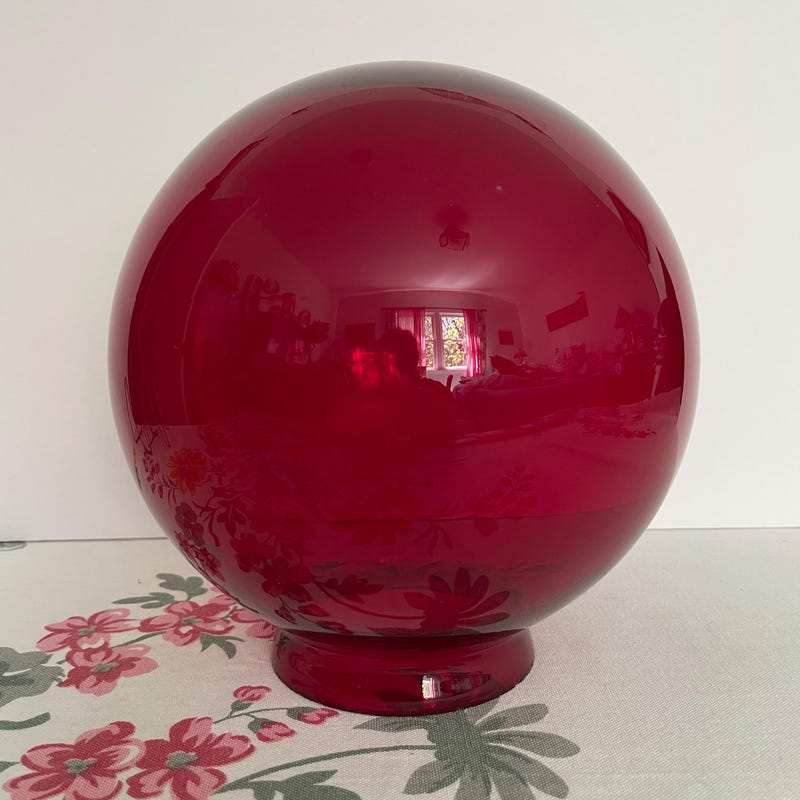 Red Glass Lamp - Etsy