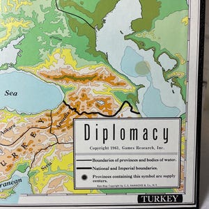 Vintage Diplomacy Board Game 1961 Games Research Inc Maps and Wooden ...