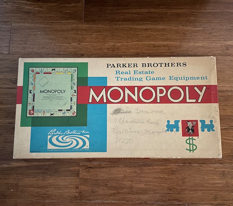 Vintage 1961 Monopoly Board Game by Parker Brothers Complete - Etsy