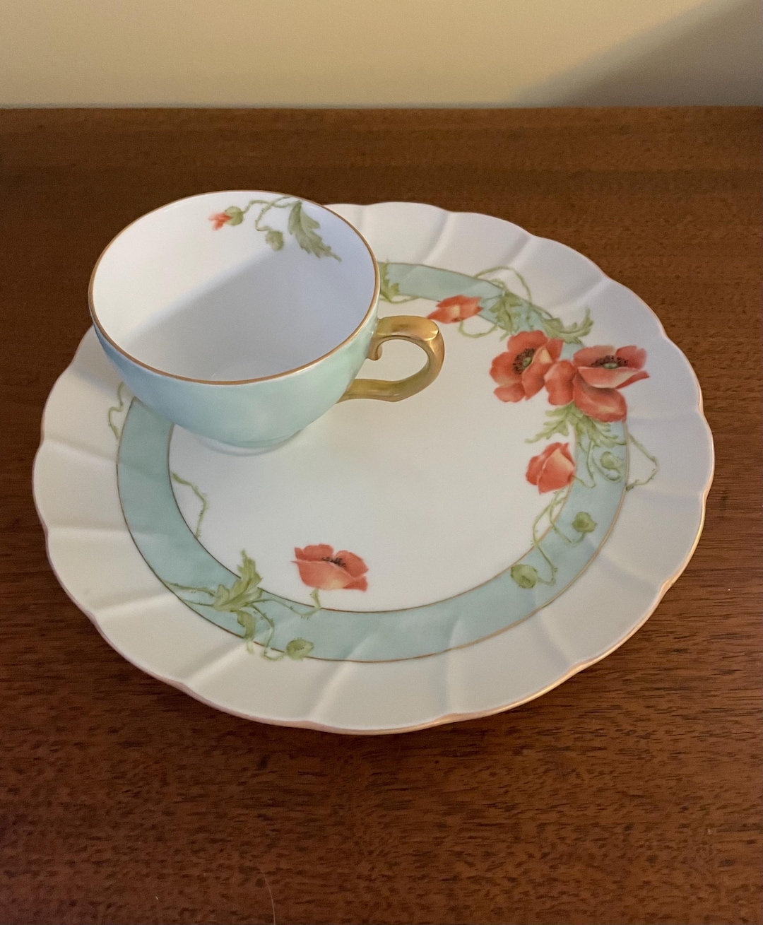 Vintage Tennis Set Tea Cup and Snack Plate Hand Painted 1970s Porcelain ...