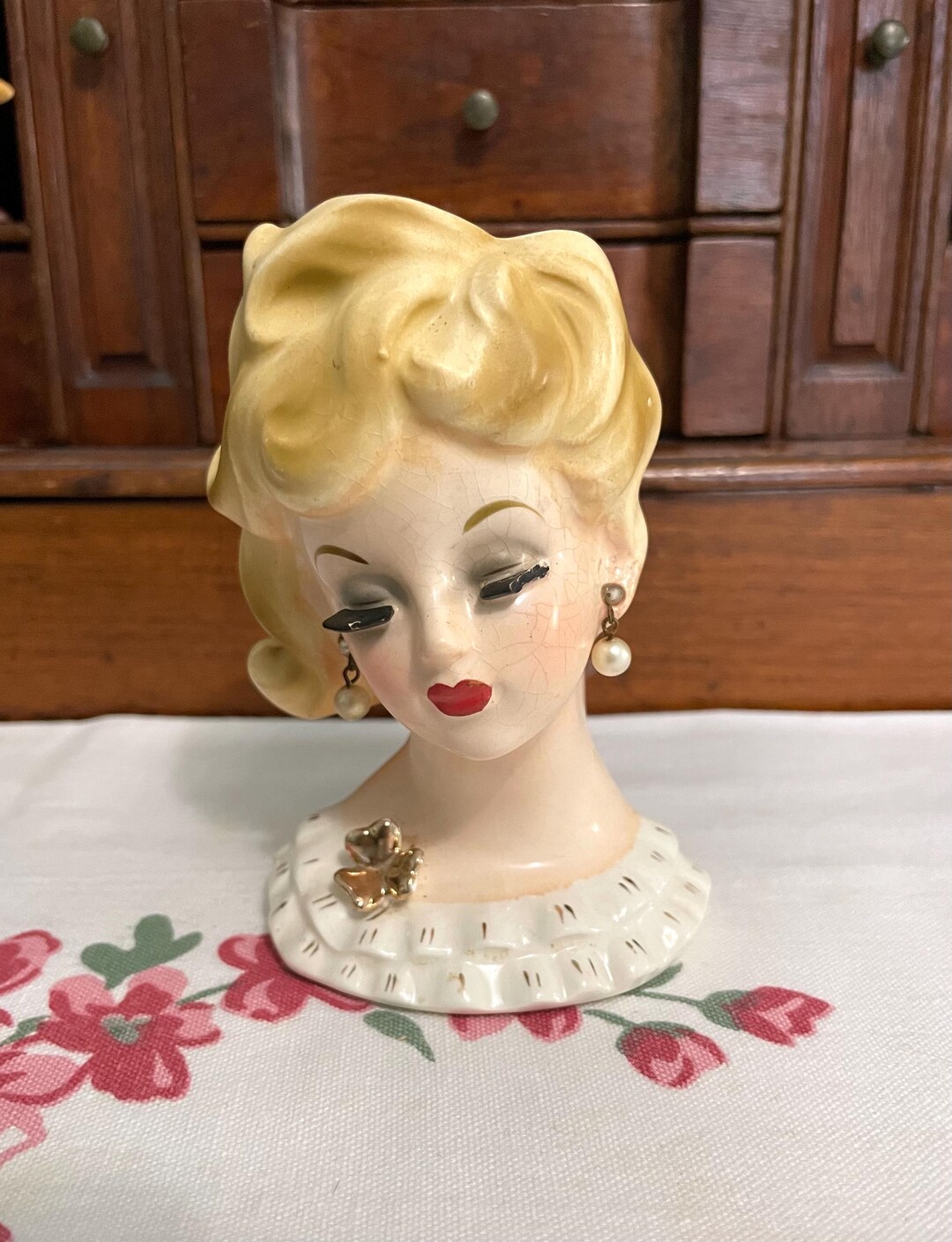 Vintage Lady Head Vase Napcoware C5938 Hand Painted Vintage 1960s Napco - Etsy