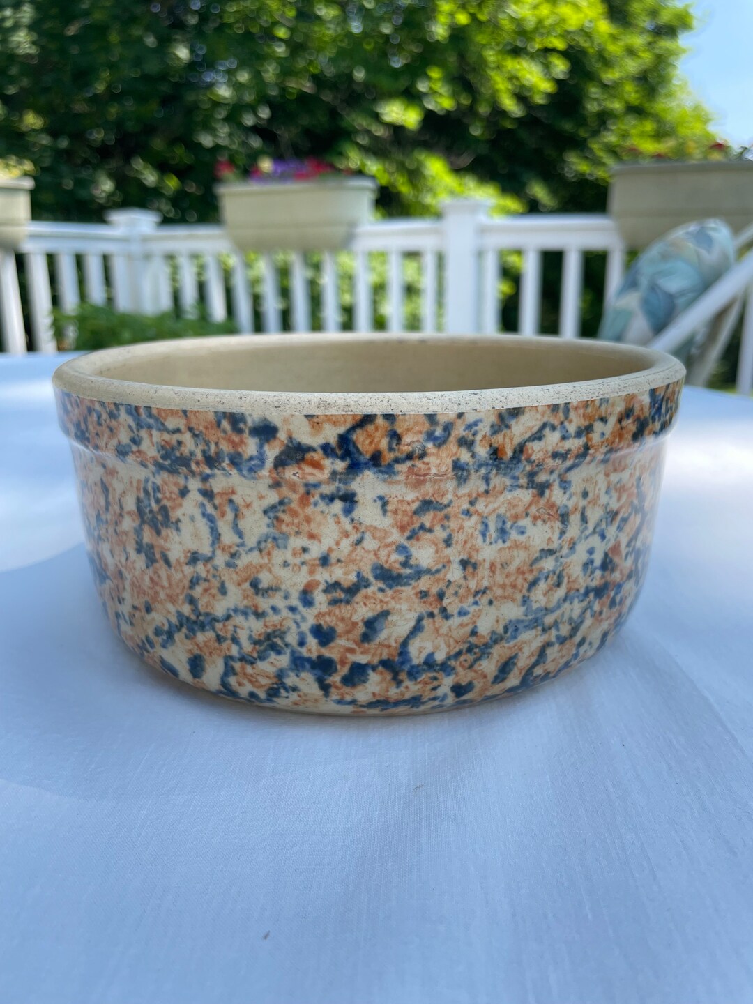 Vintage Red Wing Stoneware Pottery Bowl Straight Sides 7-1/2" and 3-3/4 ...