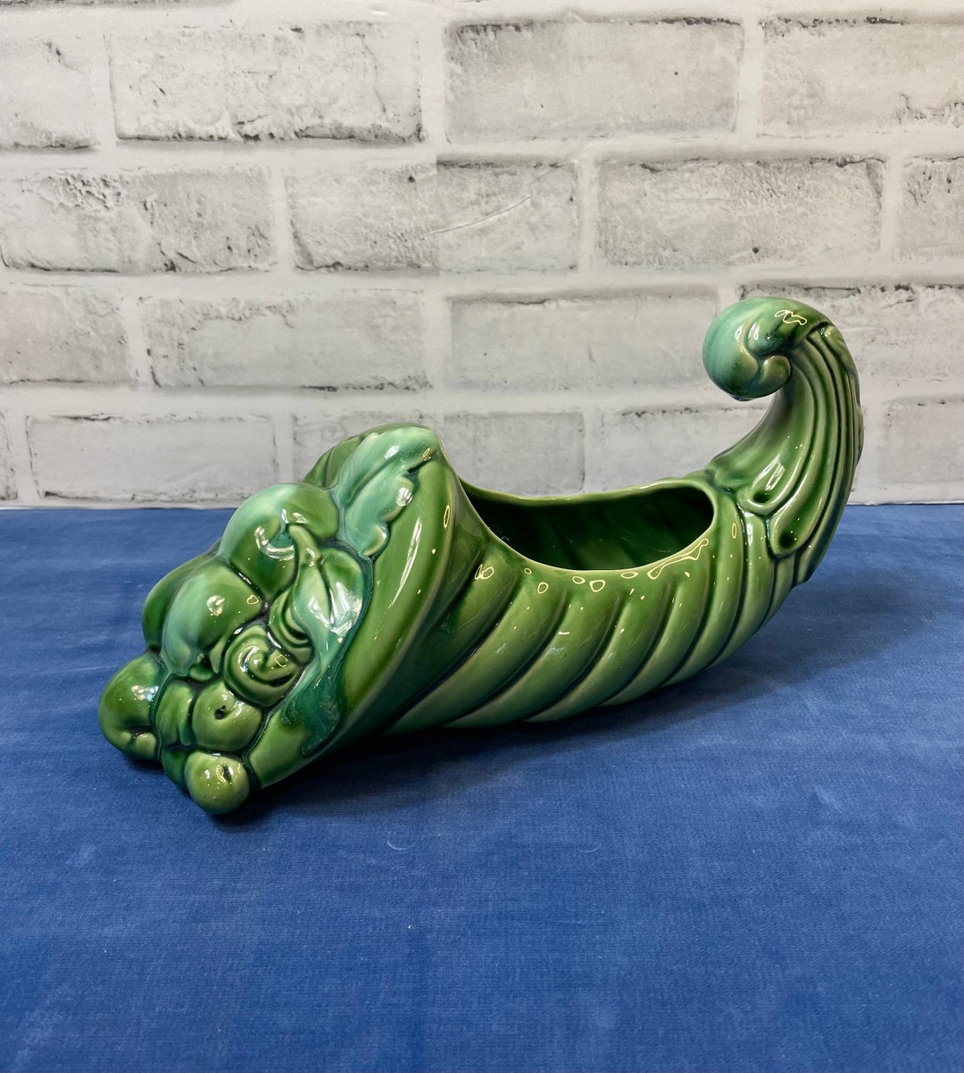 Vintage Green Blue Cornucopia Planter 1960s 1970s Pottery Flower Pot - Etsy