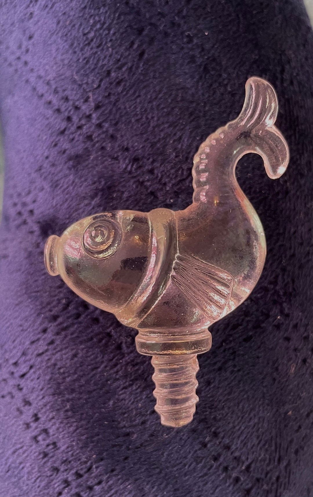 Vintage Alfred Flasker Glass Fish Perfume Bottle Topper Only 1940s Art ...