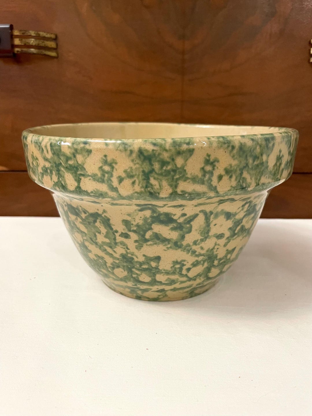 Vintage Green Sponge Ware Robinson Ransbottom Roseville Ohio Pottery ...