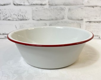 Red Enamel Bowl - Etsy