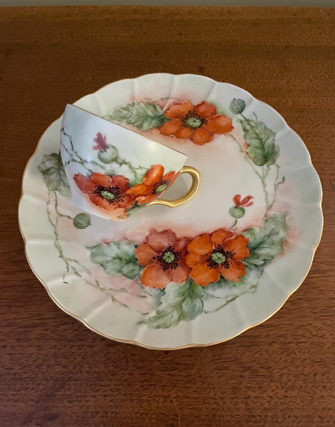 Vintage Tennis Set Tea Cup and Snack Plate Hand Painted 1970s Porcelain ...