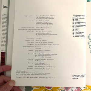 Vintage 1973 Dutch and Belgian Cooking Recipe Book Hardcover Dust ...