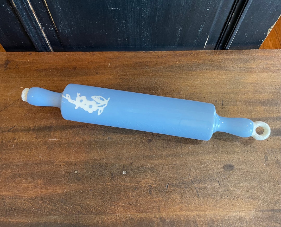 Vintage Harkerware Cameo Blue Ceramic Rolling Pin Harker Ware - Etsy