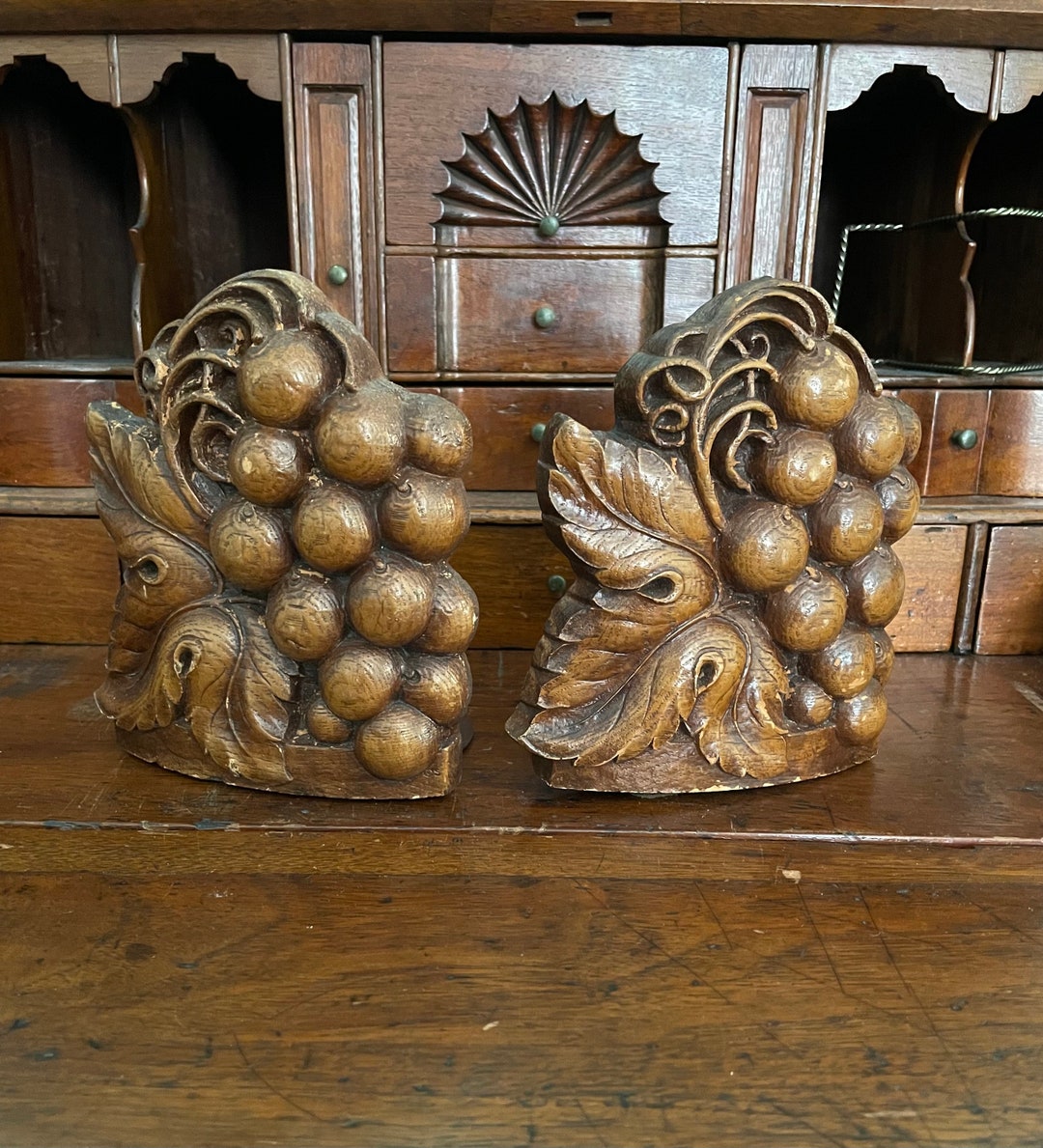 Vintage Syroco Wood Pulp Bookends Grape Cluster 6-1/2 1940s-1960s - Etsy