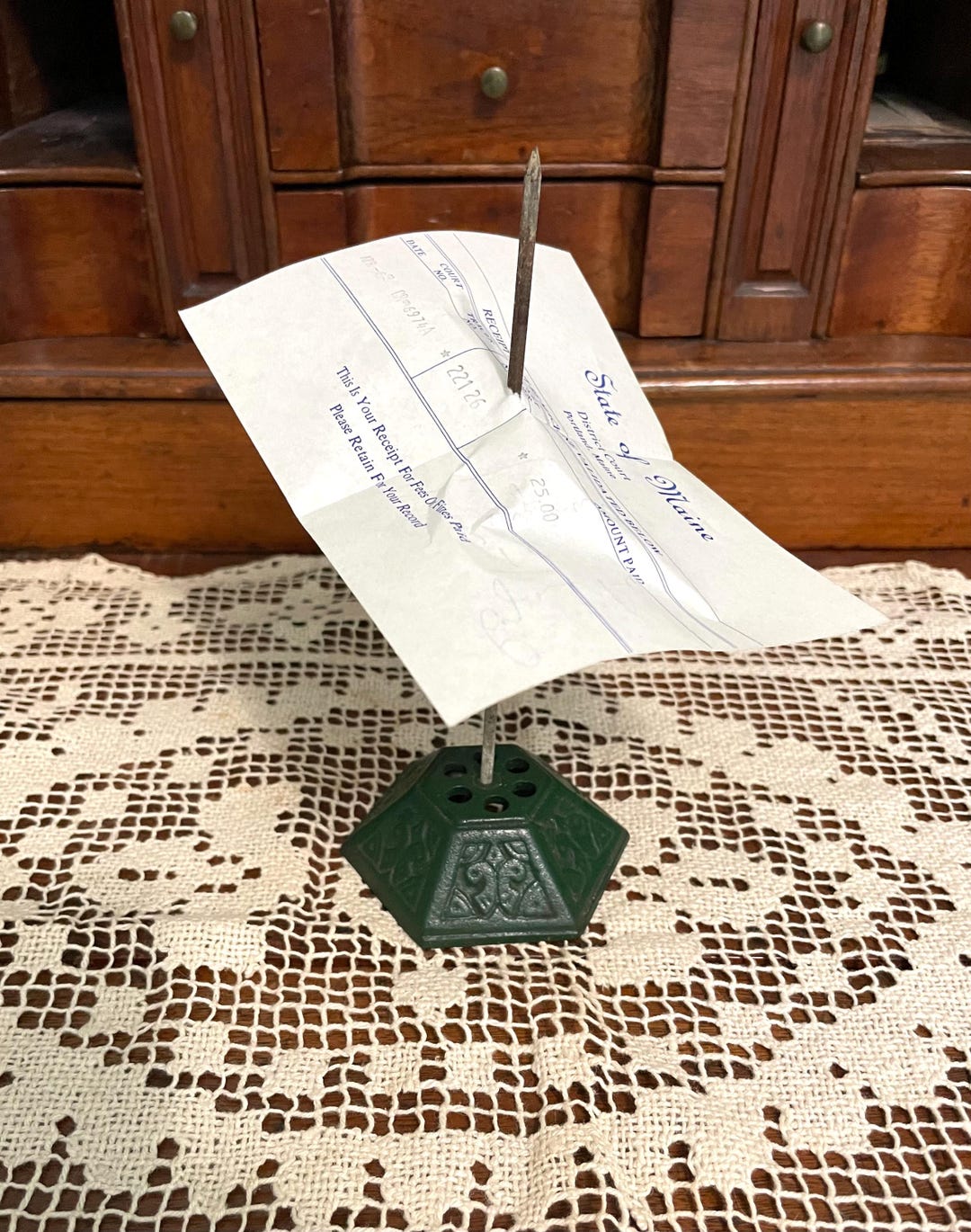Antique Metal Receipt Spike Merchant General Store C.1900 Green - Etsy