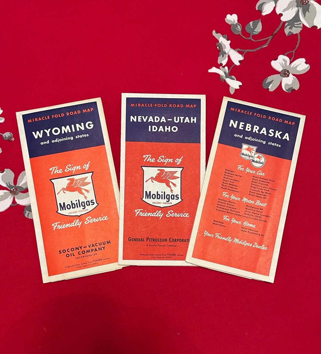 1950s Mobil Gas Station Oil Road Maps Vintage Wyoming Nevada/utah/idaho ...