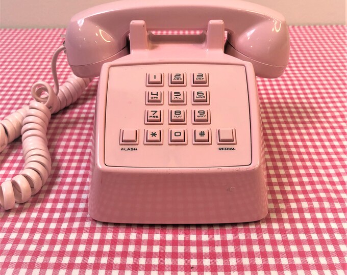 Vintage Pink Mini Phone by Polyconcept 90s Touch Push Button Telephone ...