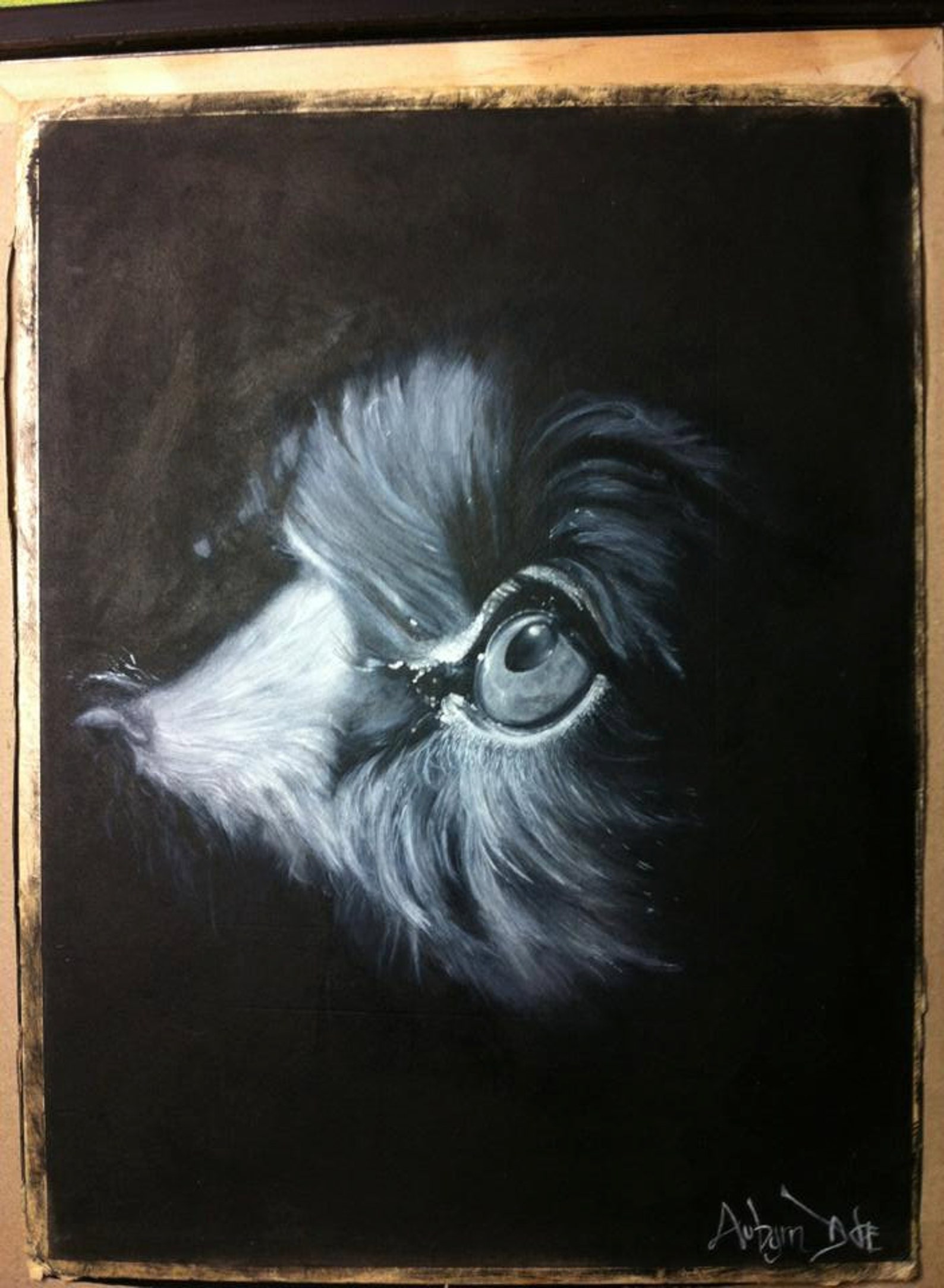 High Contrast Dog Profile Oil Painting - Etsy