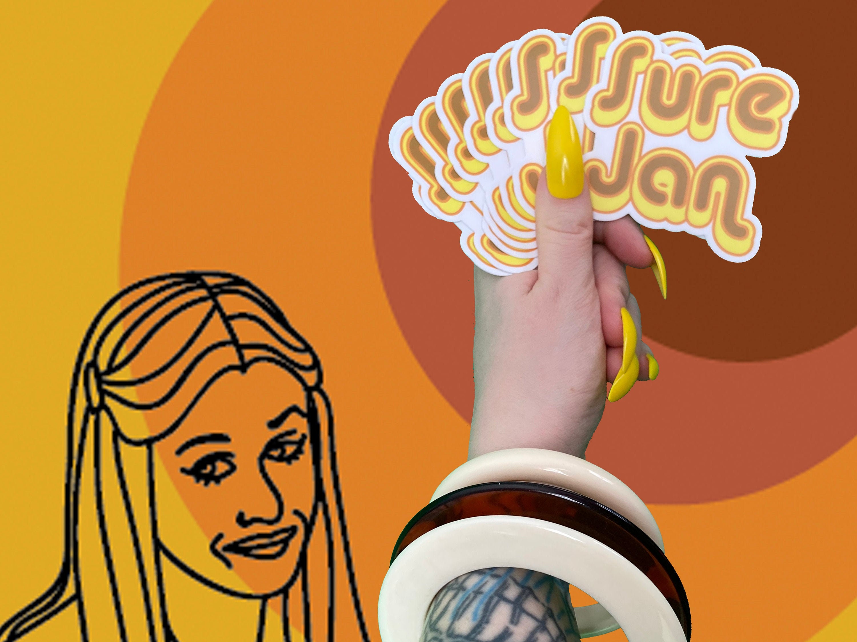 SURE JAN STICKER Brady Bunch Sticker Sure Jan Funny Sticker - Etsy Ireland