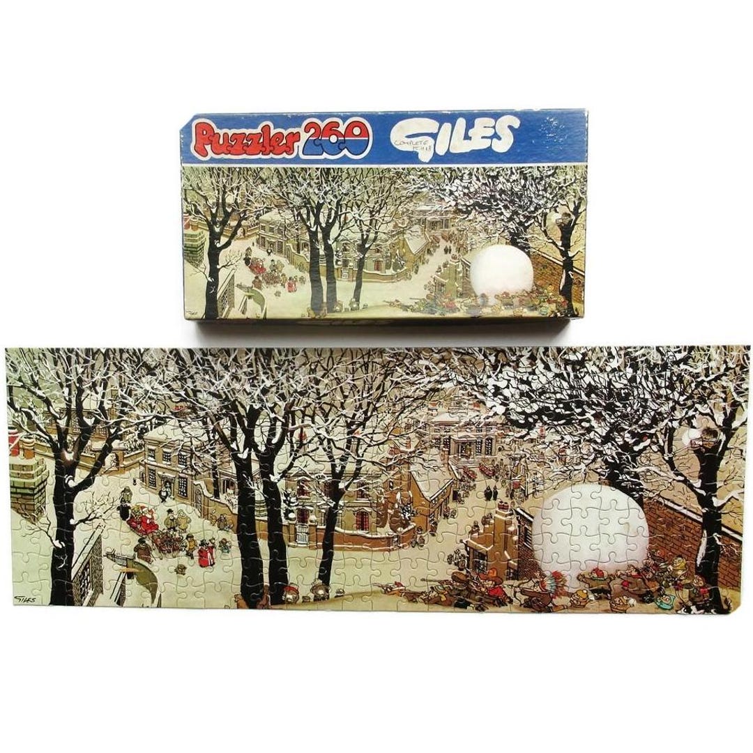 Giles Vintage Jigsaw Puzzle Snow Scene Puzzler Cartoon Published 1976 ...