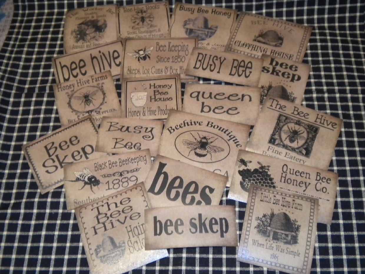 Prim Pantry Paper Labels - Bee Set - Etsy