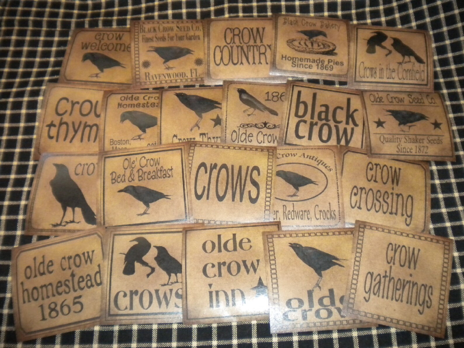 Set of (22) 3" Crow Prim Pantry Labels - Etsy