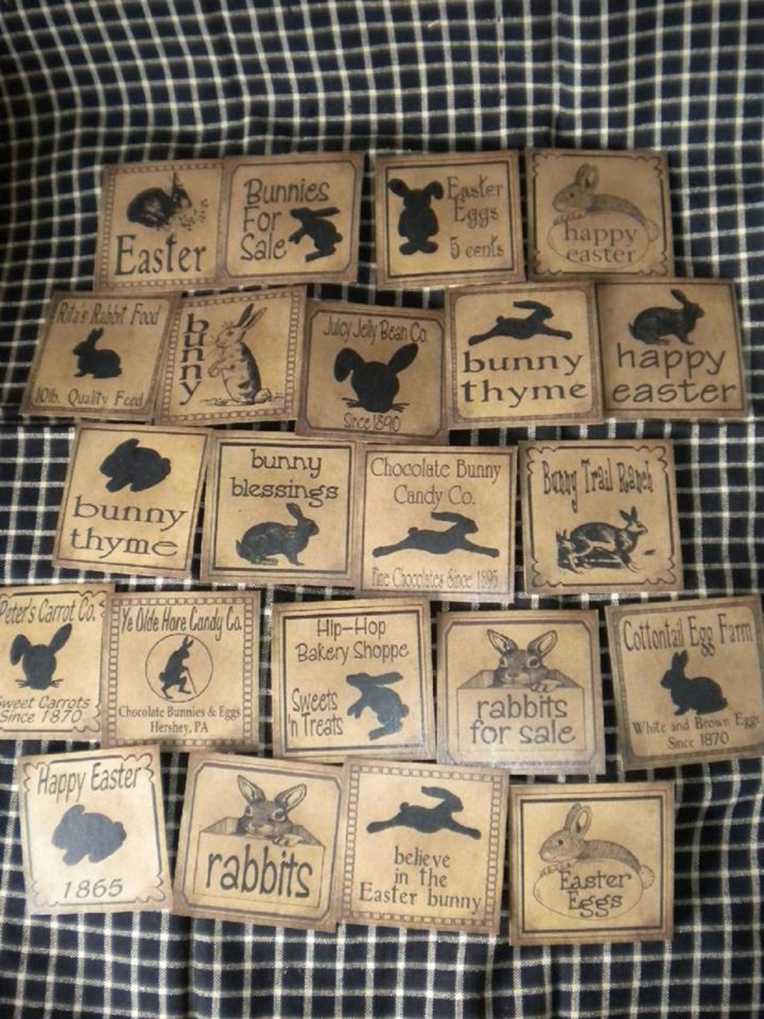 Set of (22) 3" Assorted Bunnies Prim Pantry Labels - Etsy