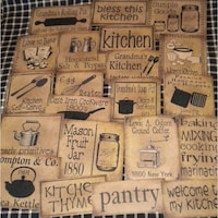 Vintage Pantry Labels Printable Set, Primitive Kitchen Jar Labels ...