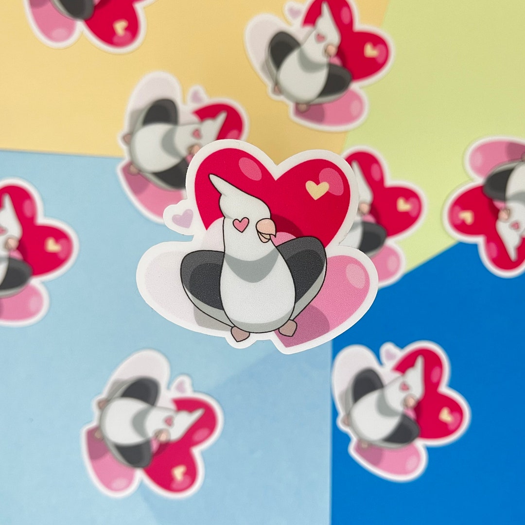 Heart Wings Cockatiel Vinyl Decal - Etsy