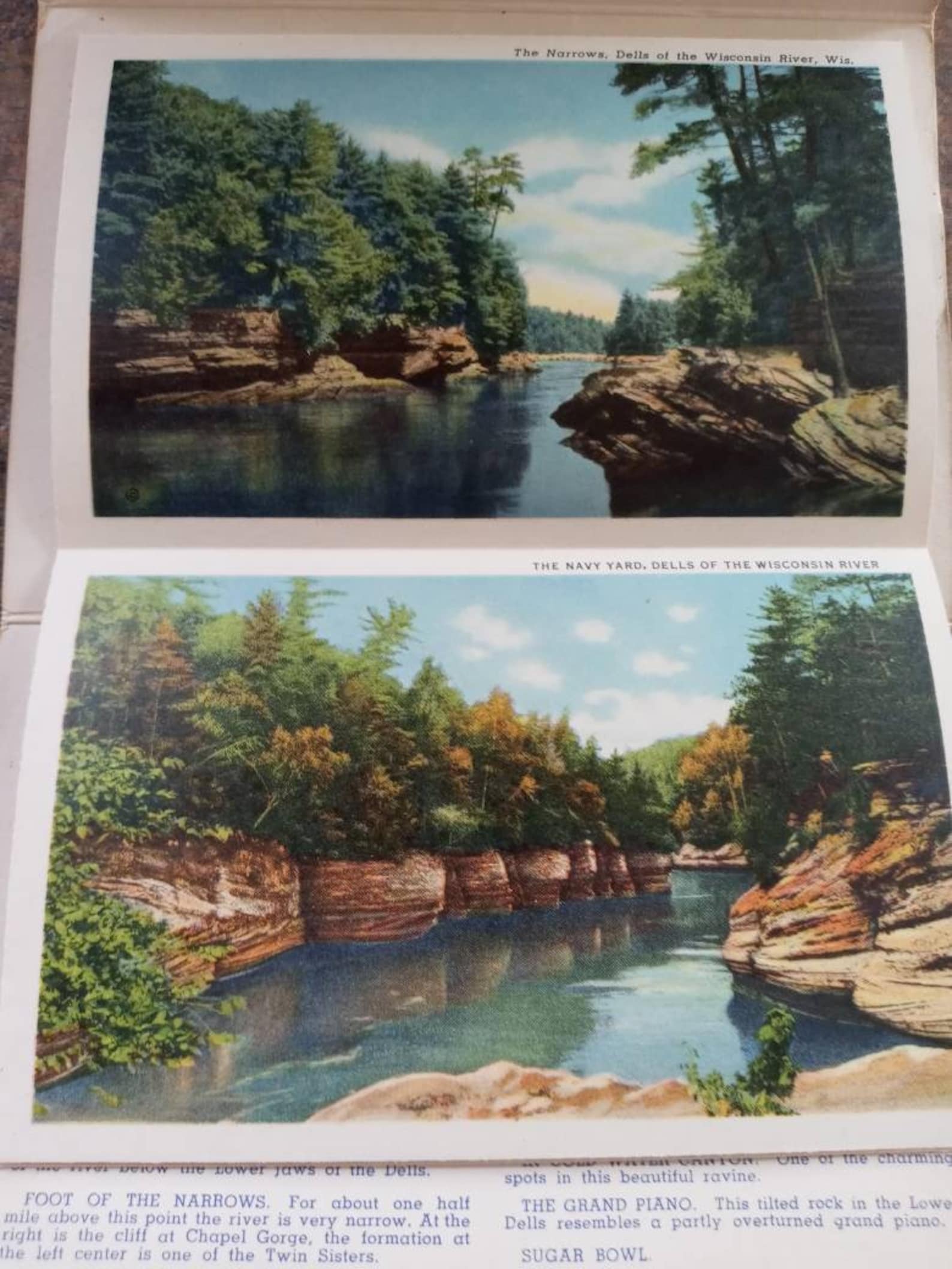 Vintage 1949 Wisconsin Dells Fold Out Postcard Wisconsin | Etsy