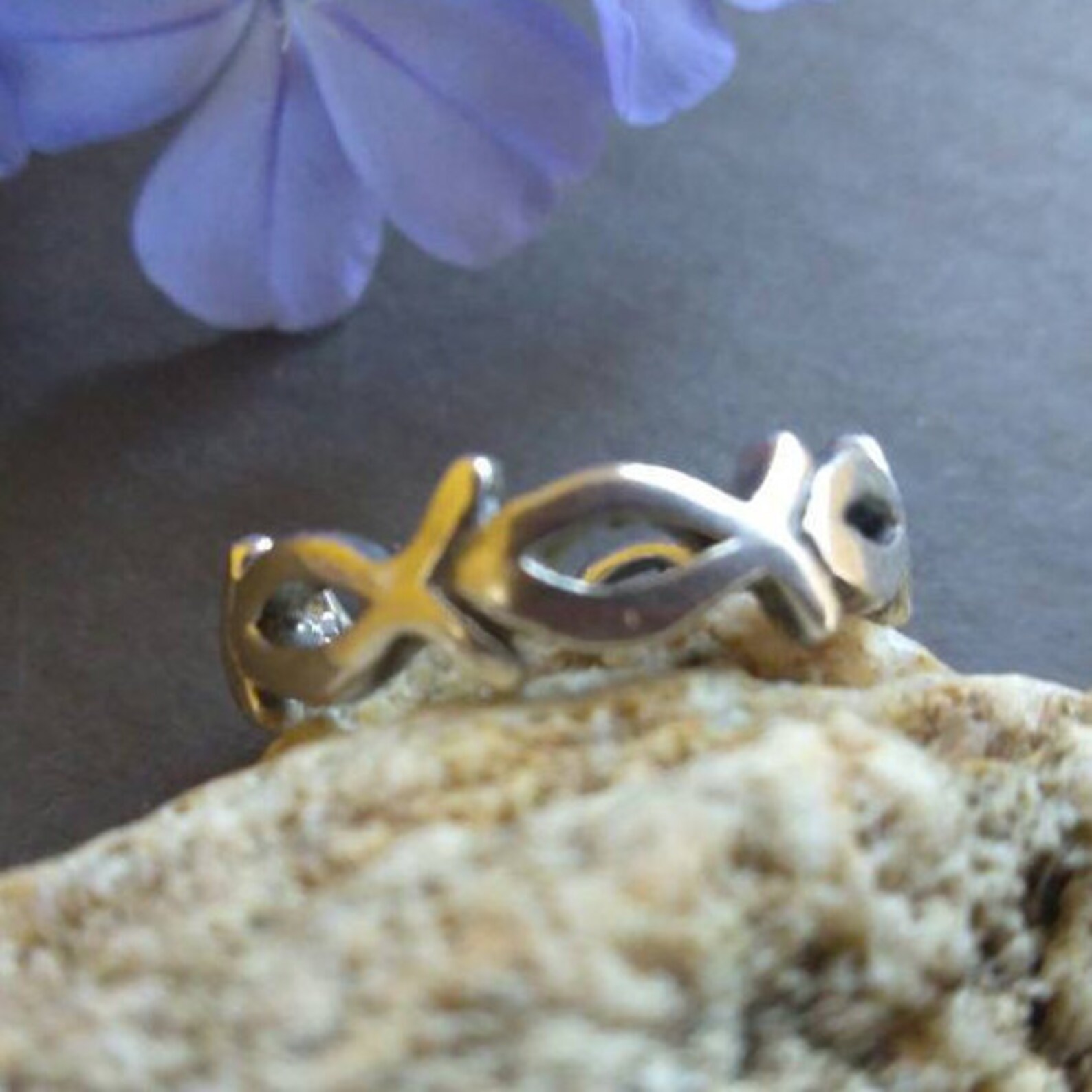 Sterling Christian Fish Ring Ichthus Ring Sterling Fish | Etsy