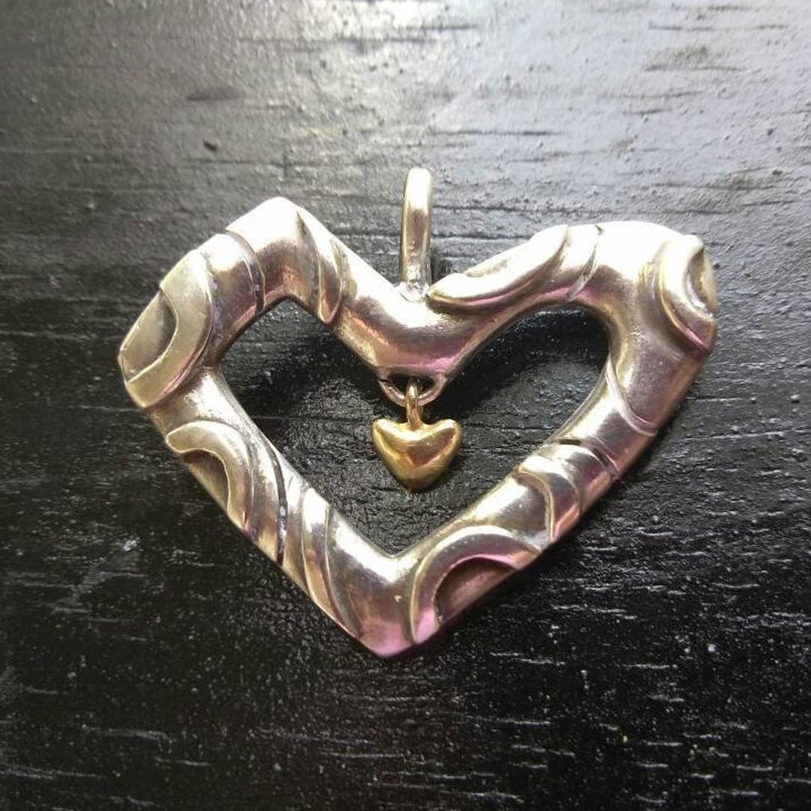 Darling Signed Sterling Heart Pendant Sterling Heart - Etsy