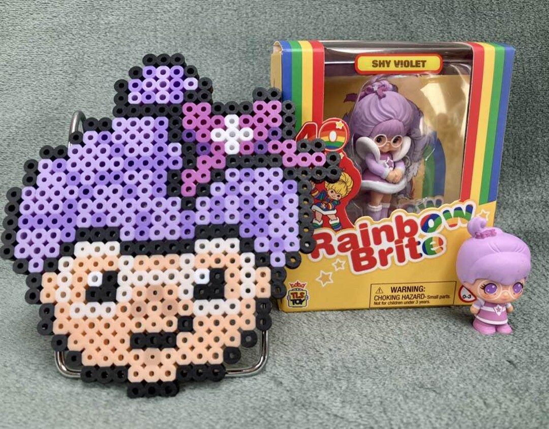 Shy Violet Rainbow Brite Perler Bead Magnet and Chee Bee Figure Lot - Etsy